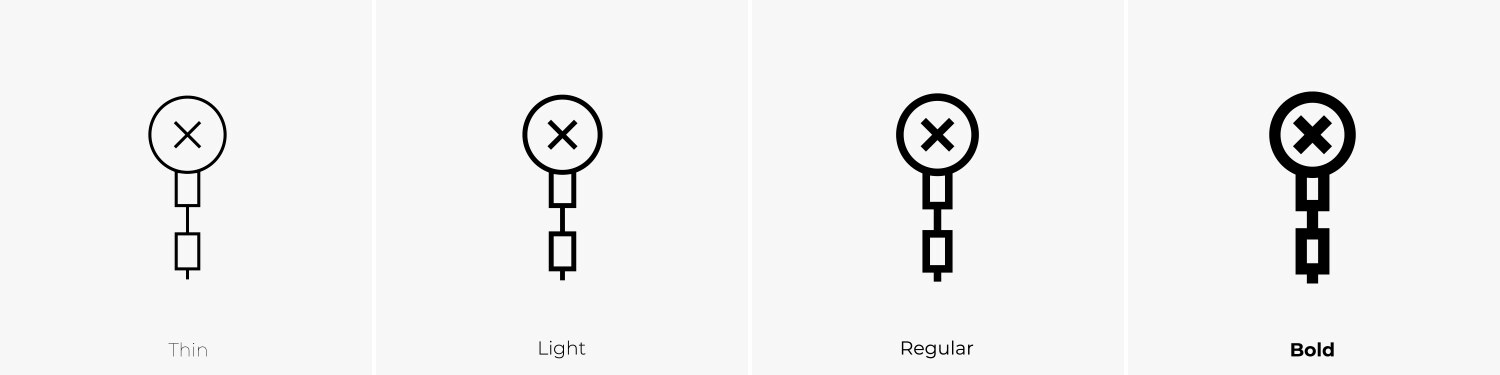 Escalator down icon thin light regular and bold Vector Image