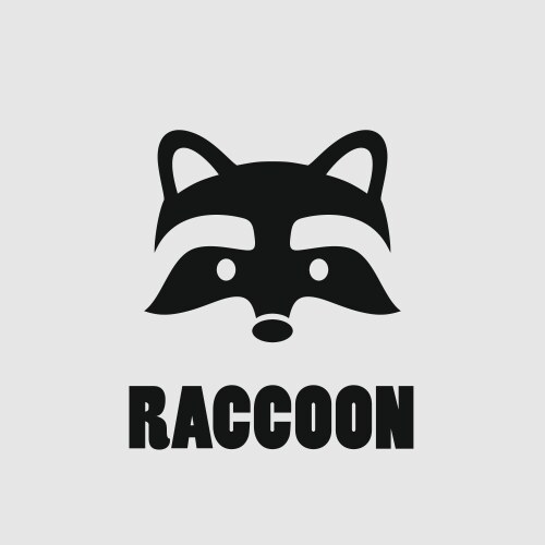Simple racoon logo design Royalty Free Vector Image