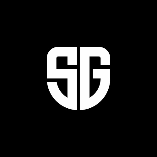 Sg logo monogram shield shape with crown design Vector Image