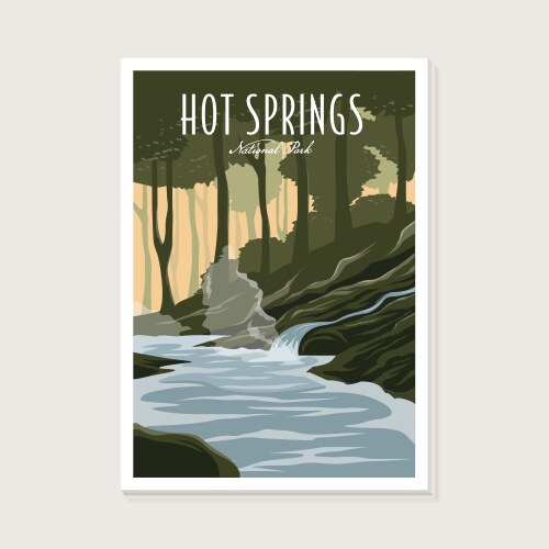 Olympic national park poster design Royalty Free Vector