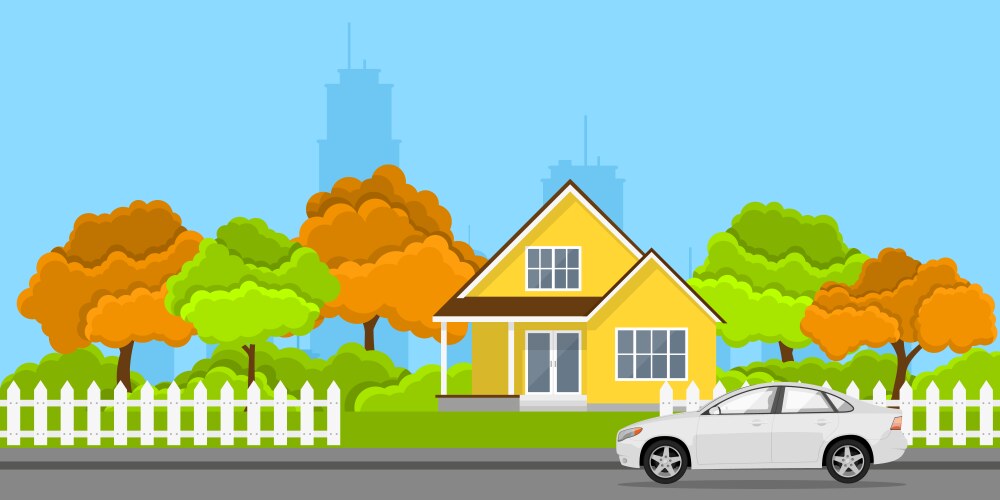 House with panel solar and car Royalty Free Vector Image