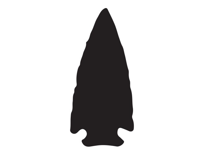 Native american stone arrowhead silhouette art Vector Image