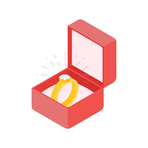Wedding ring in gift box Royalty Free Vector Image