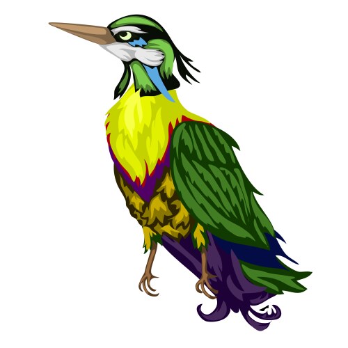 Cute animated bird isolated on white background Vector Image