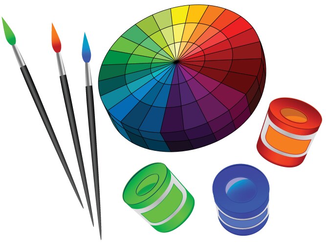 Color Mixing Palette Royalty Free Vector Image