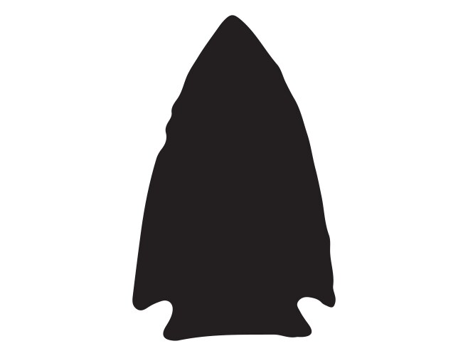 Native american stone arrowhead silhouette art Vector Image