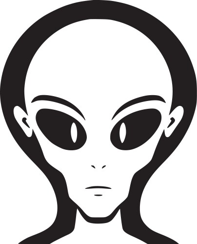 Alien - black and white Royalty Free Vector Image