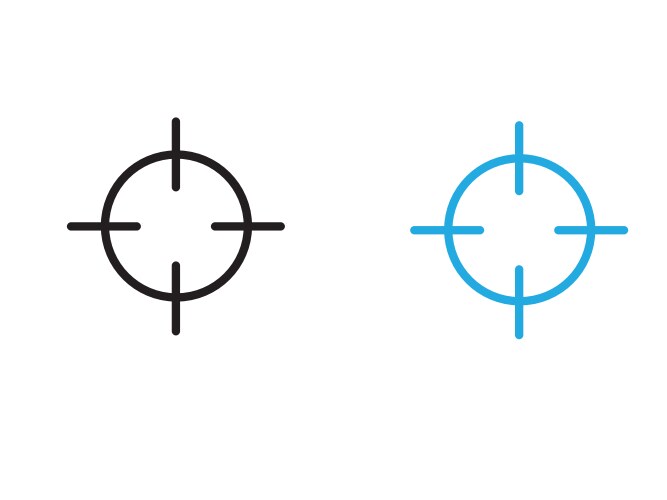 Target icon black and white outline sign Vector Image