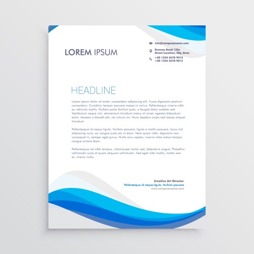 Abstract blue business letterhead template Vector Image