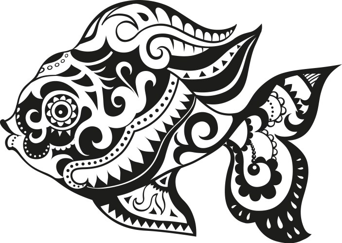 Shell with ornaments in the style of maori Vector Image