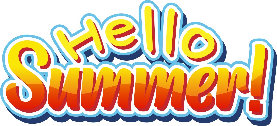 Bright hello summer lettering with sun and sea Vector Image