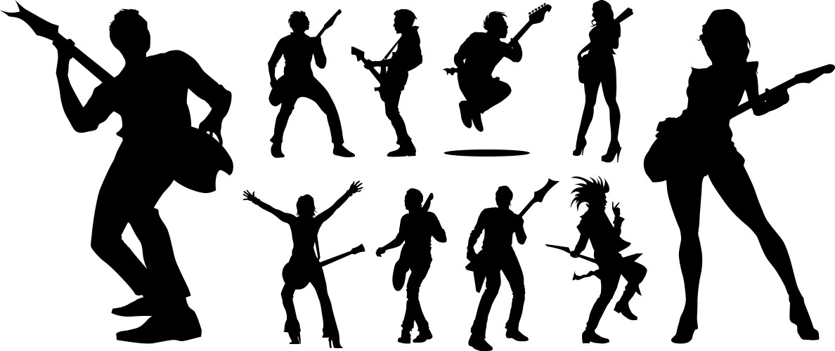 Sexy female rock band Royalty Free Vector Image