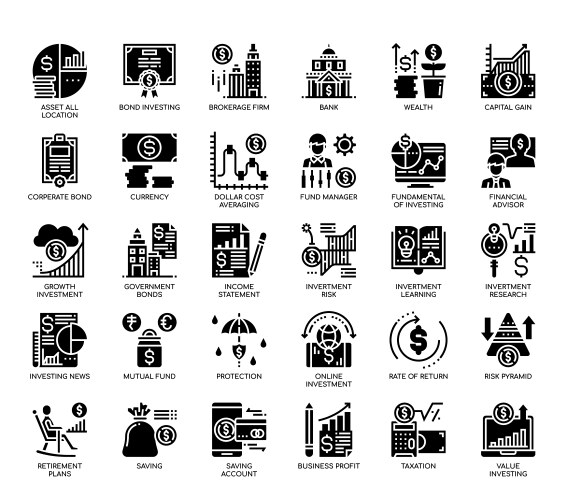 Investment icons infographic design template Vector Image