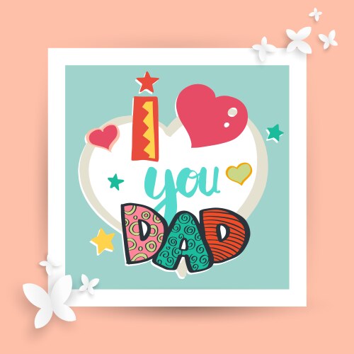 Fathers day card with cartoon car Royalty Free Vector Image