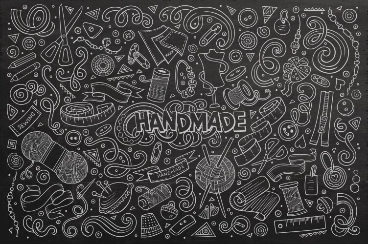 Line art hand drawn doodle cartoon set Royalty Free Vector