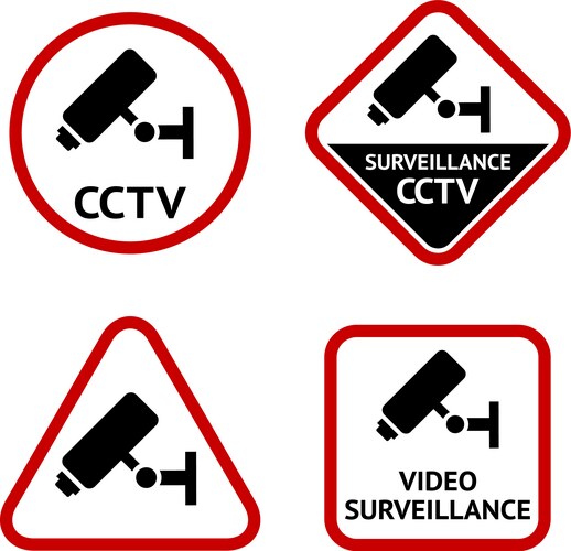 Video surveillance sign Royalty Free Vector Image