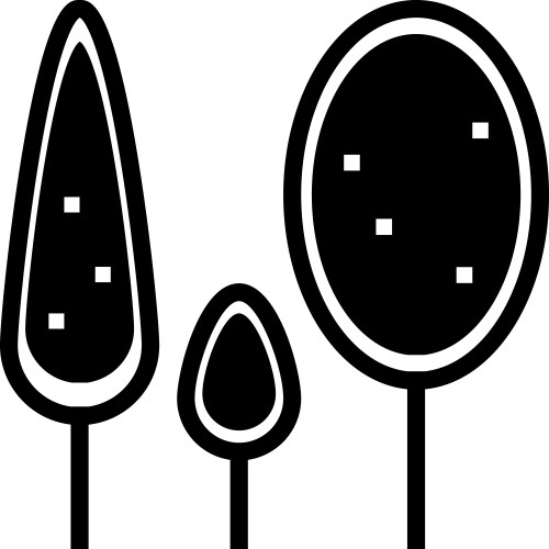 Modern tree silhouette simple shape Royalty Free Vector