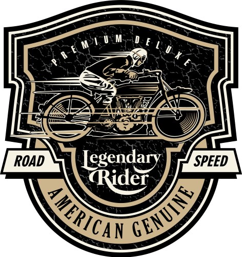 Vintage biker skull with crossed piston emblem Vector Image