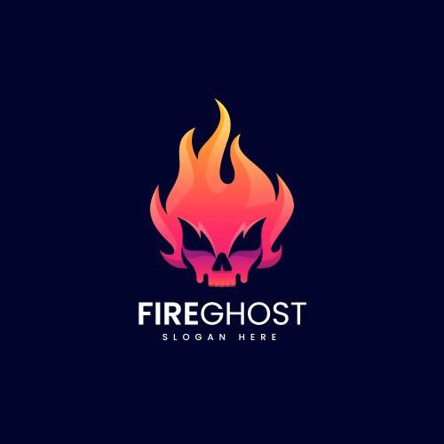 Horse fire gradient logo design Royalty Free Vector Image