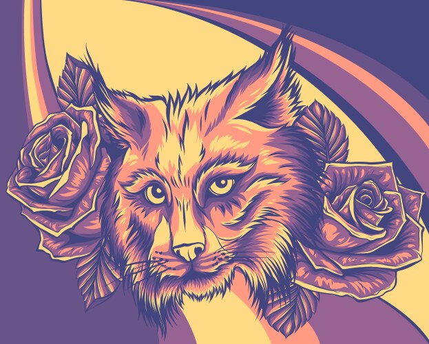Lynx abstract neon multicolored portrait Vector Image