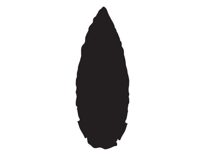 Native american stone arrowhead silhouette art Vector Image