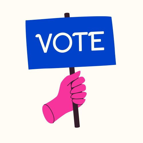 Vote sticker set modern colorful style Royalty Free Vector