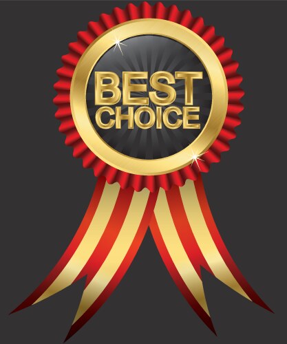 Great job congratulations golden label with thumb Vector Image