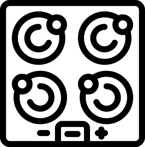 Electric induction cooker device icon outline Vector Image