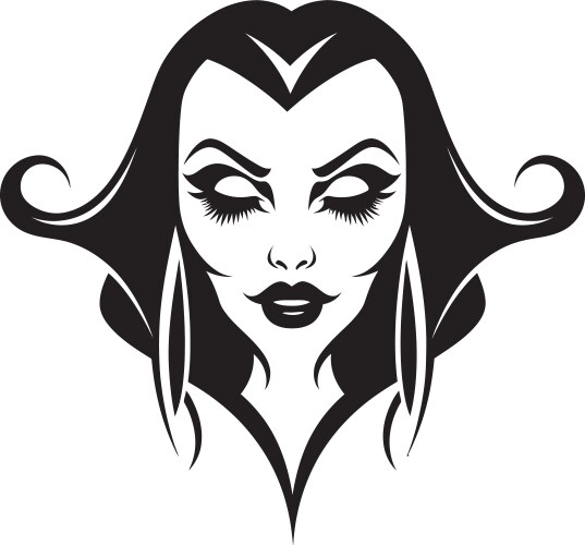 Nocturnal nobility logo of womans vampire face Vector Image