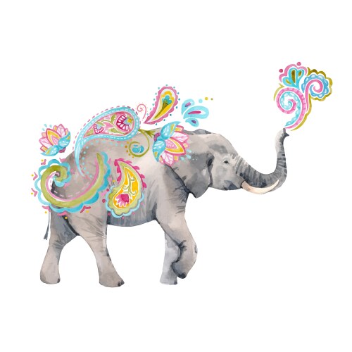 Watercolor elephant Royalty Free Vector Image - VectorStock