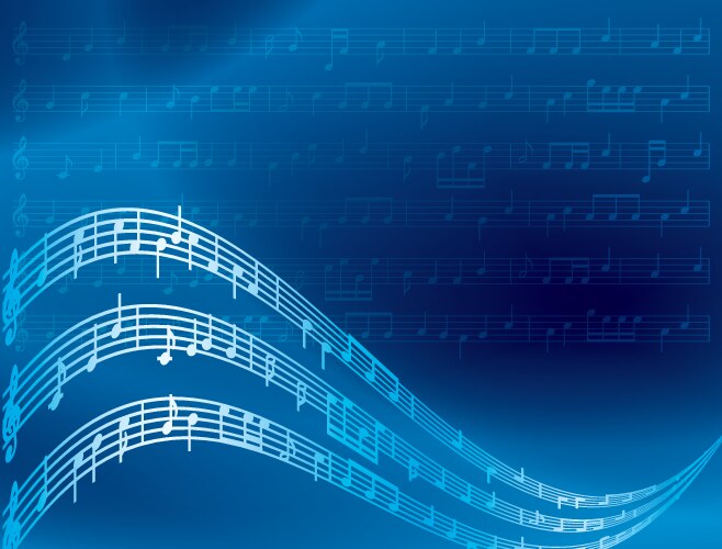 Abstract blue music background with star Vector Image