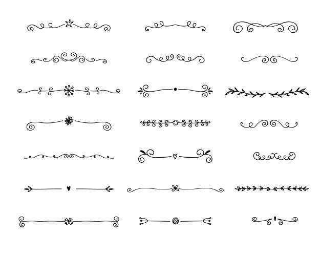 Text divider simple black line icons set Vector Image