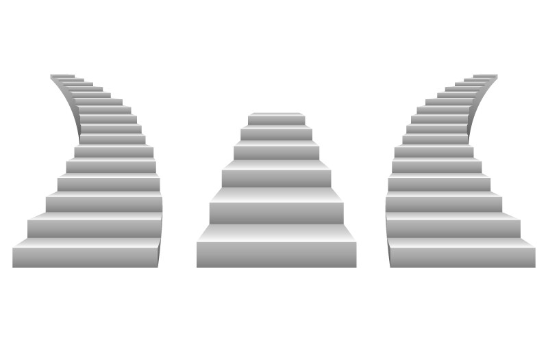 Architecture white realistic stairs 3d simple Vector Image