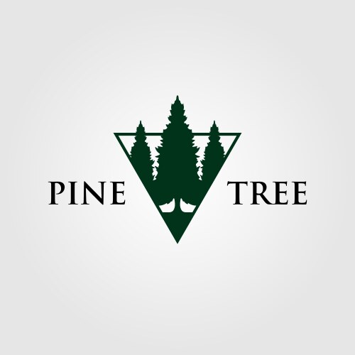 Pine tree forest set logo design Royalty Free Vector Image