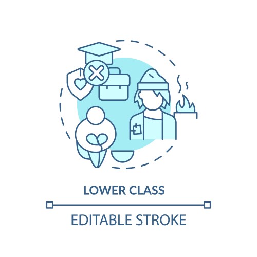 Lower class blue gradient concept icon Royalty Free Vector
