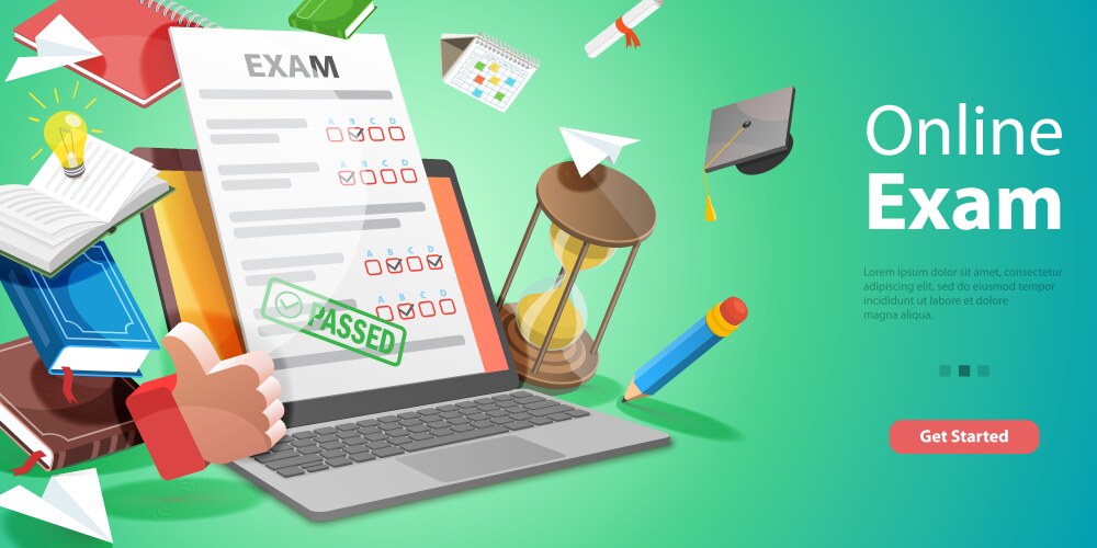Online testing or exam service Royalty Free Vector Image