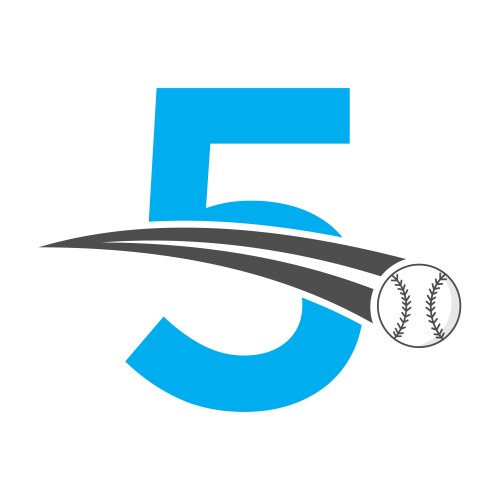 Baseball logo on letter a concept with moving Vector Image