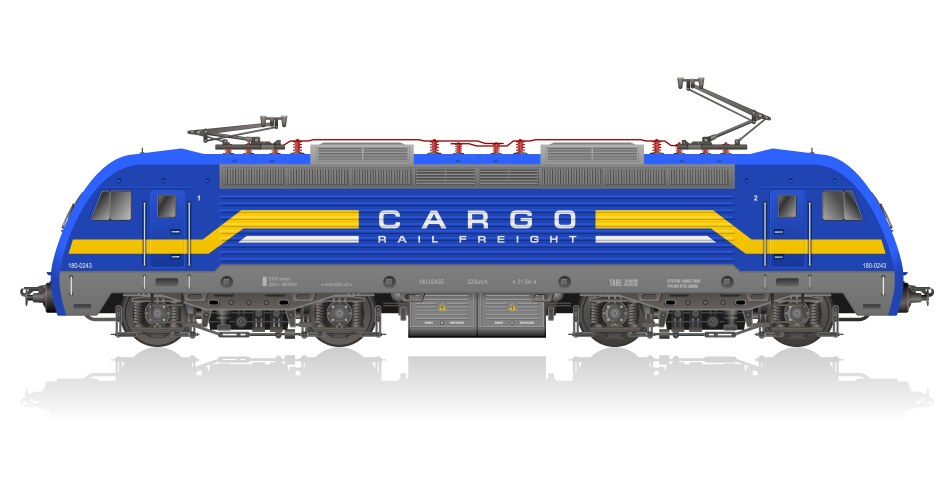 Electric locomotives side view Royalty Free Vector Image