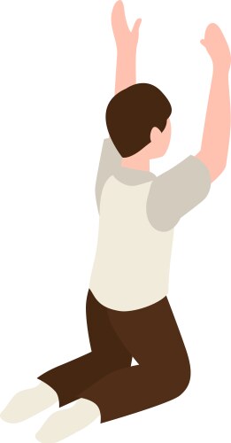 Isometric prayer icon Royalty Free Vector Image