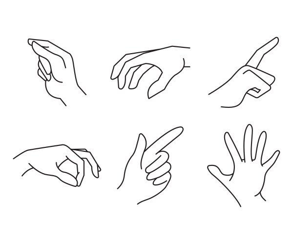 Hand gestures set Royalty Free Vector Image - VectorStock