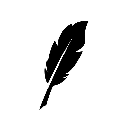 Feather quill pen golden ink logo Royalty Free Vector Image