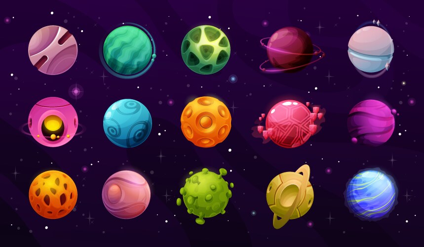 Solar system design space with planets and stars Vector Image