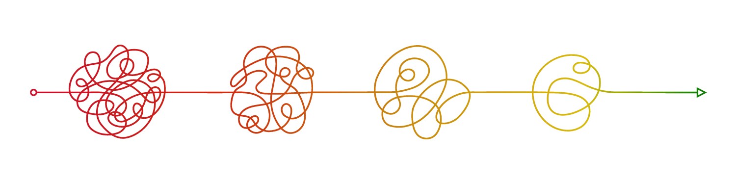 Simple medium and difficult way path simplifying Vector Image