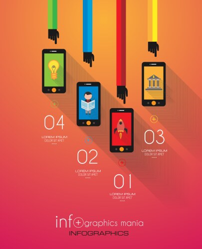 Flat ui design concepts for unique infographics Vector Image