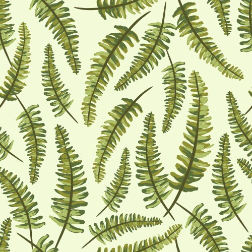 Fern leaves seamless pattern floral Royalty Free Vector