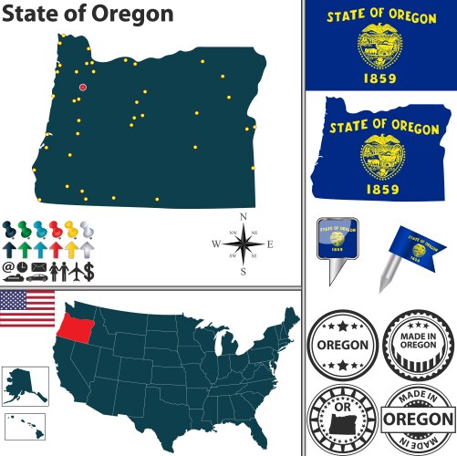 Oregon State Shape Vector Images (over 650)