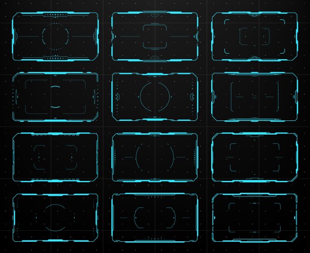 Hud frames futuristic design ui templates simple Vector Image
