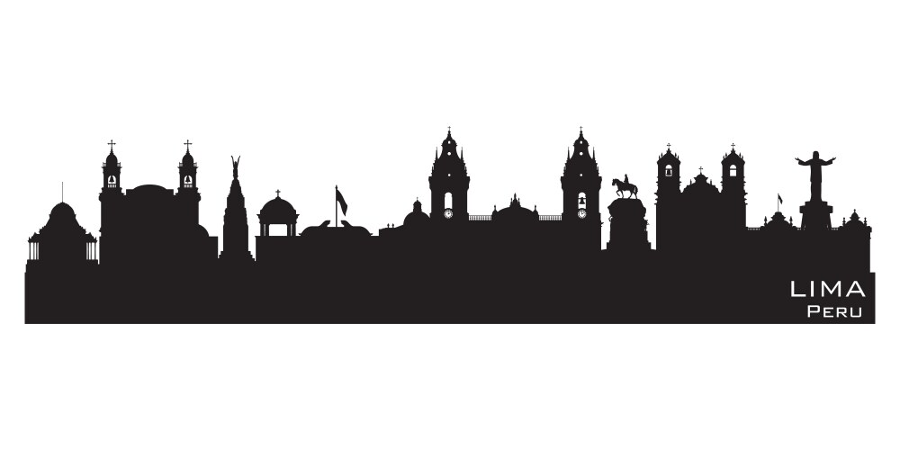 Peru lima city skyline isolated Royalty Free Vector Image