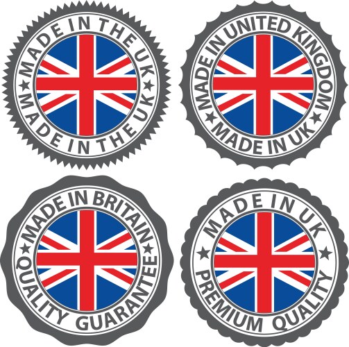 Made in great britain label set national flag Vector Image