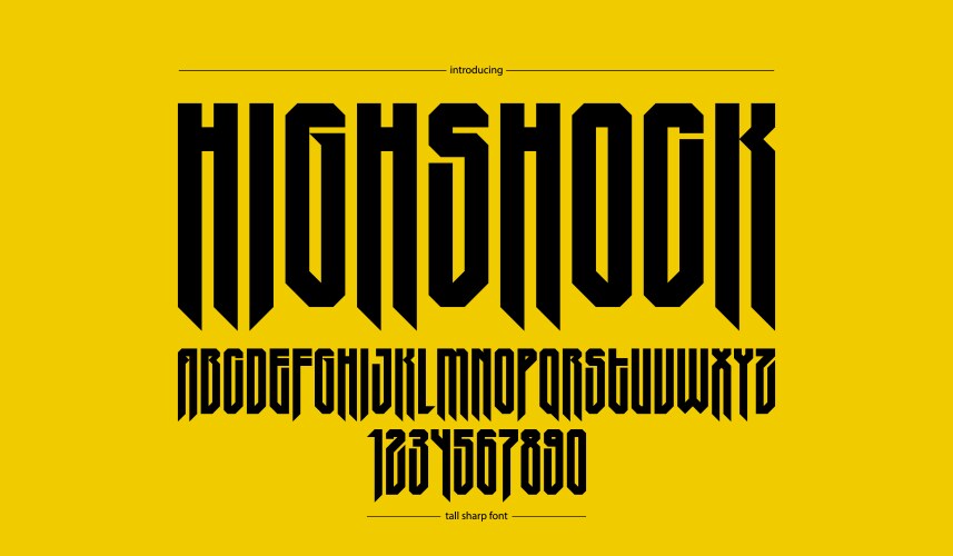 Sharp and bold gothic font for logo creation Vector Image